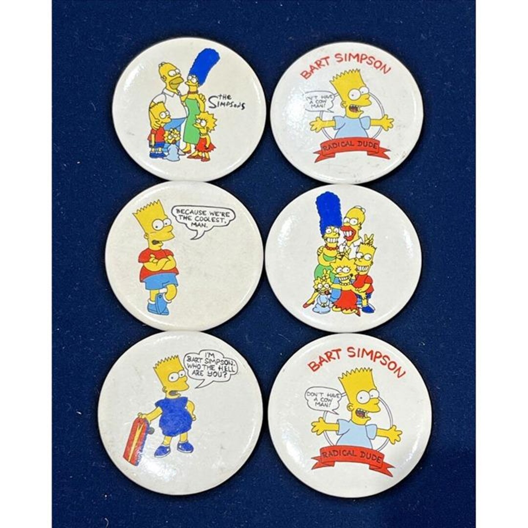 Vintage Simpsons Bart & Family Pushback Pin Lot of (6) Pins Circa 1990 ...