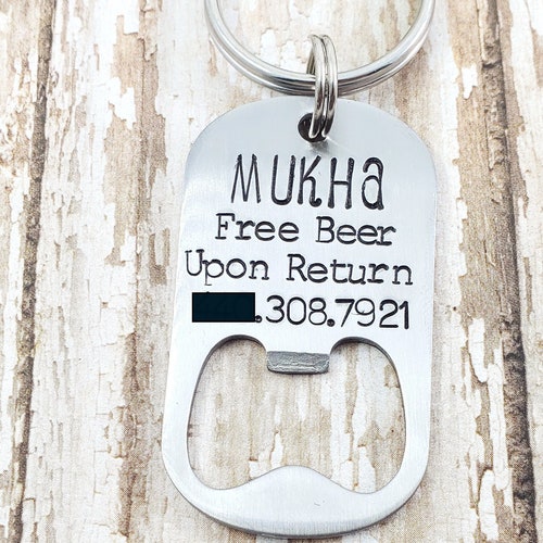 Custom Hand Stamped Dog ID Tag Free Beer Personalized Dog - Etsy UK