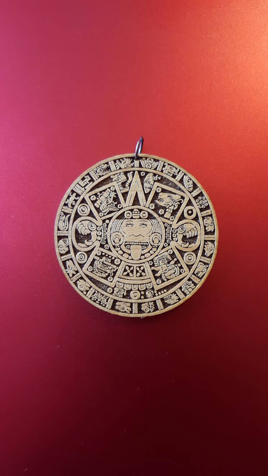 Laser-engraved Wooden Aztec Calendar Pendant - Etsy