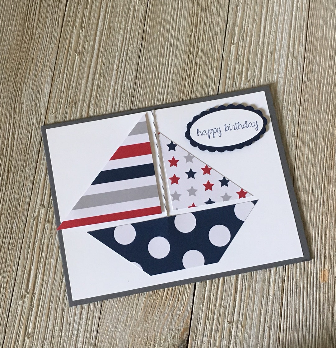 Happy Birthday Cards / Nautical Cards Handmade Greeting - Etsy