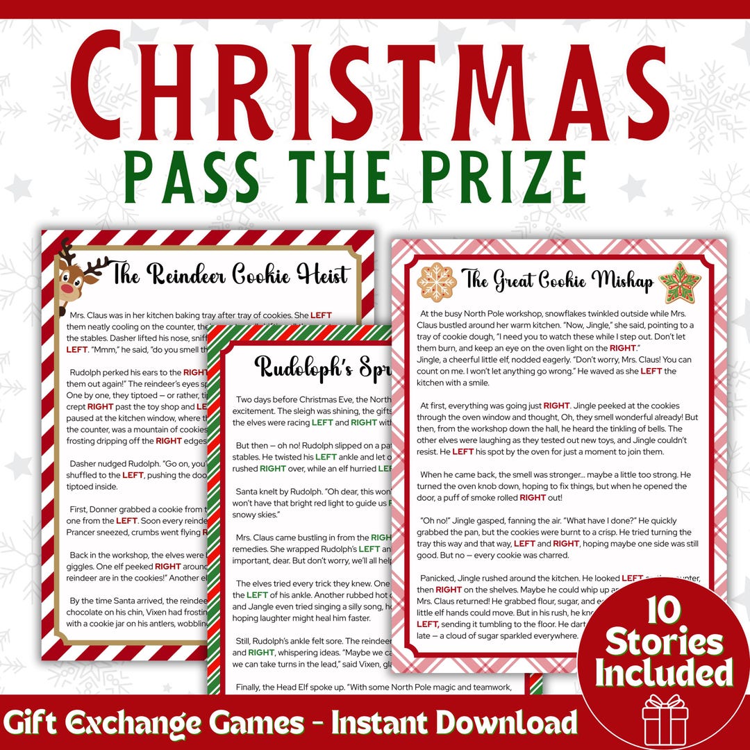 Pass the Prize, Christmas Gift Exchange Left Right Game for All Ages ...