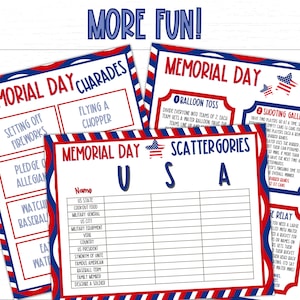 Memorial Day Games | Printable Memorial Day Games | Party Games ...