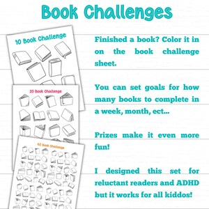 Reading Log, Kids Reading Log Set, Fun Kids Reading Trackers, 38 ...