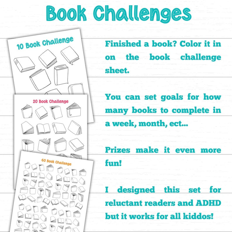 Reading Log, Kids Reading Log Set, Fun Kids Reading Trackers, 38 ...