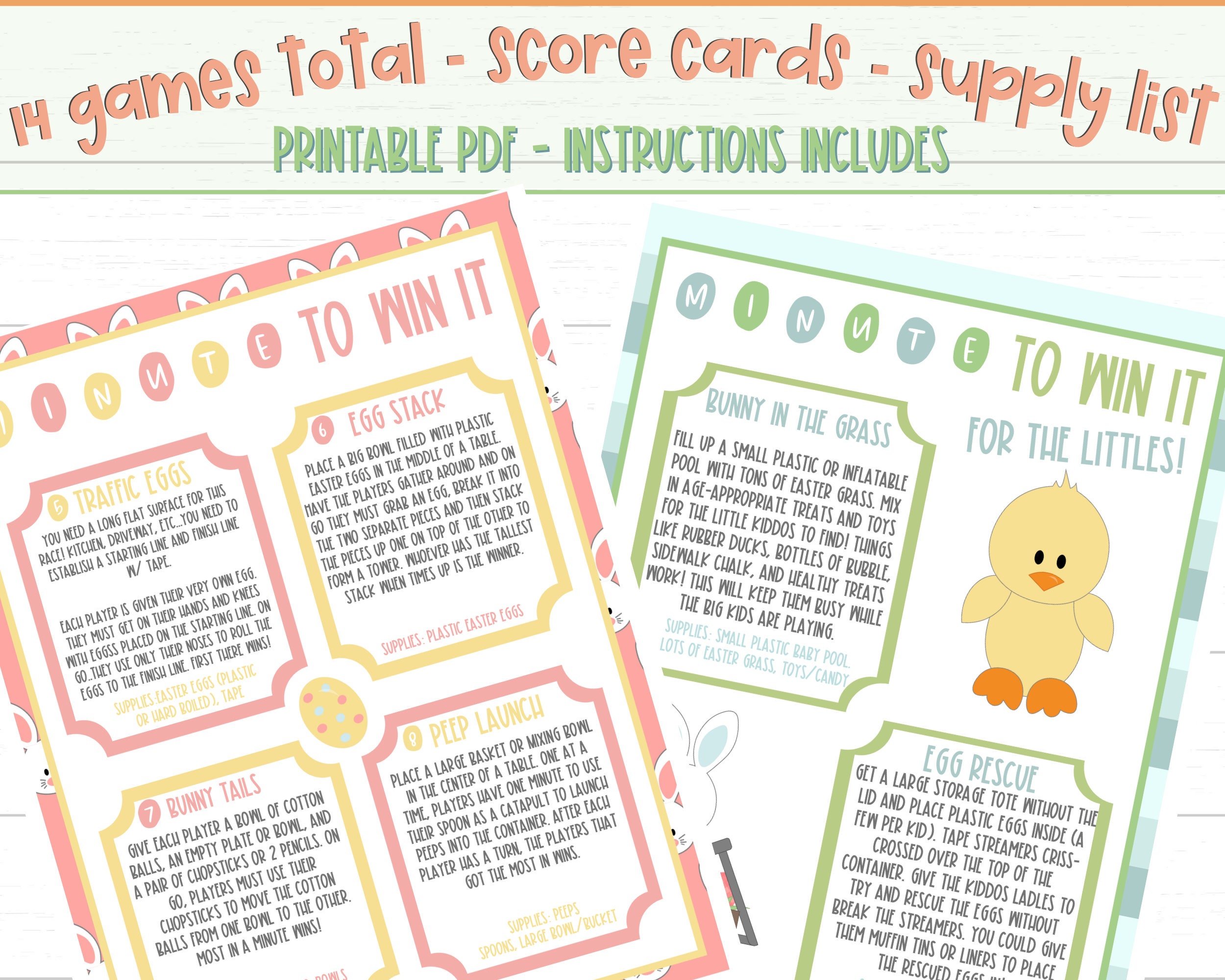 Easter Printable Game Easter Minute to Win It Kids Easter - Etsy