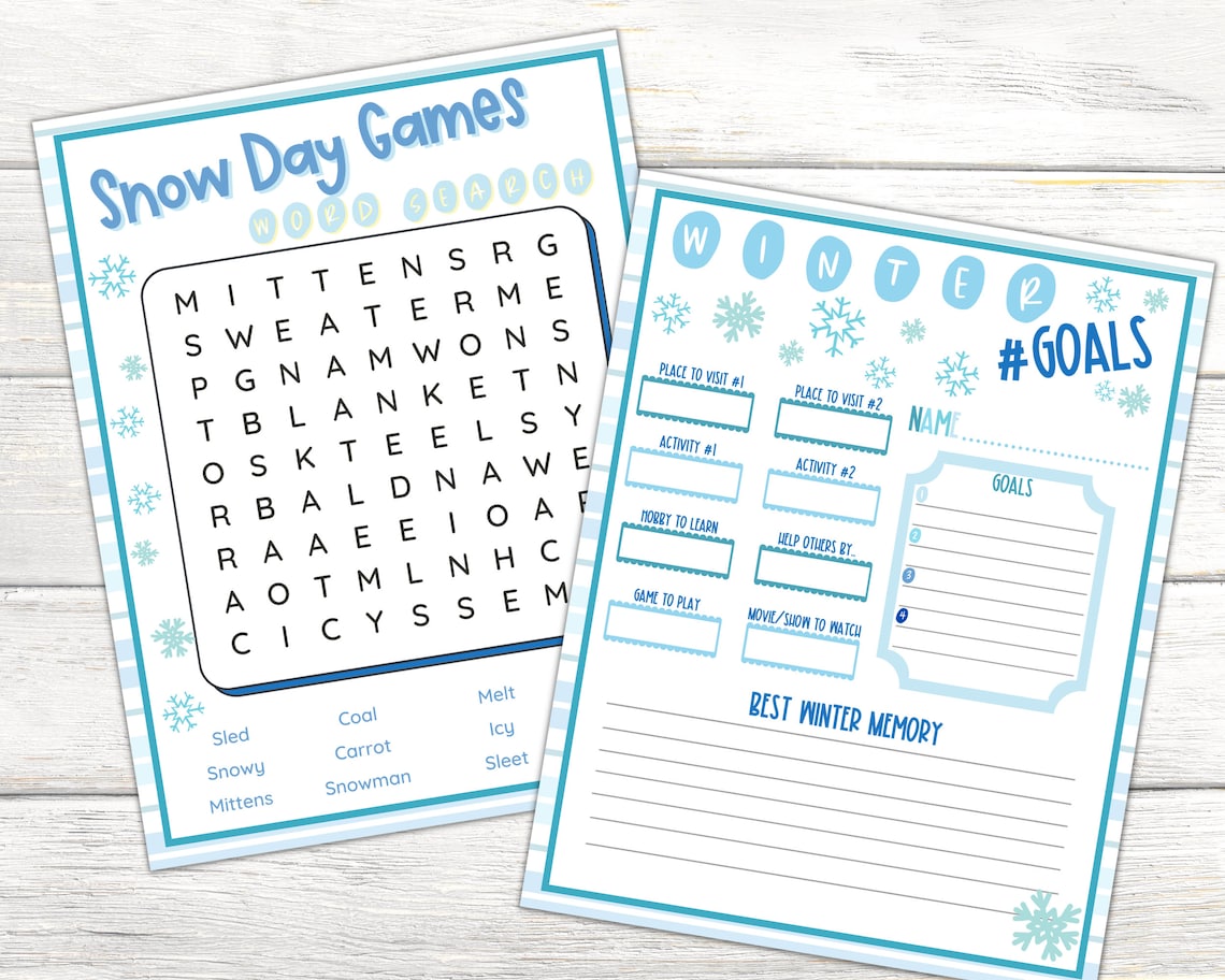 Snow Day Games, Snow Day Activities, Kids Snow Day Games, Snow Day ...