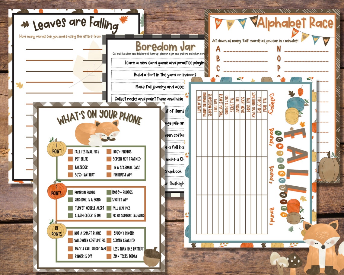 Fall Games, Autumn Games, Fun Party Games, Fall Printables, Autumn ...