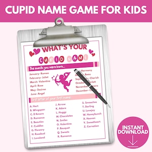 What's Your Cupid Name Game With Tags for Valentine's Day | Kids ...
