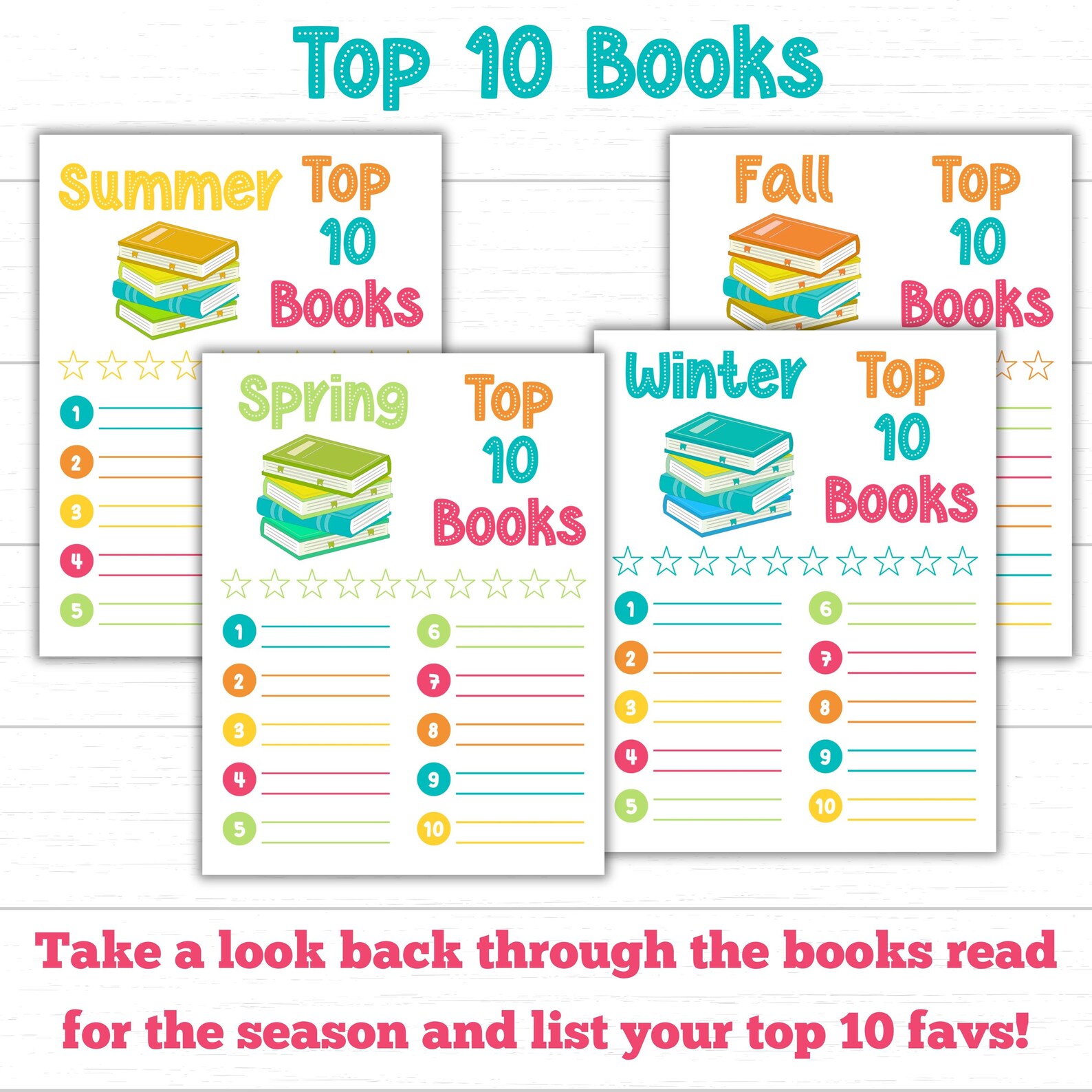 Reading Log, Kids Reading Log Set, Fun Kids Reading Trackers, 38 ...