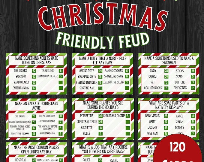 Christmas Family Feud Game, Fun Christmas Game for Adults Kids ...
