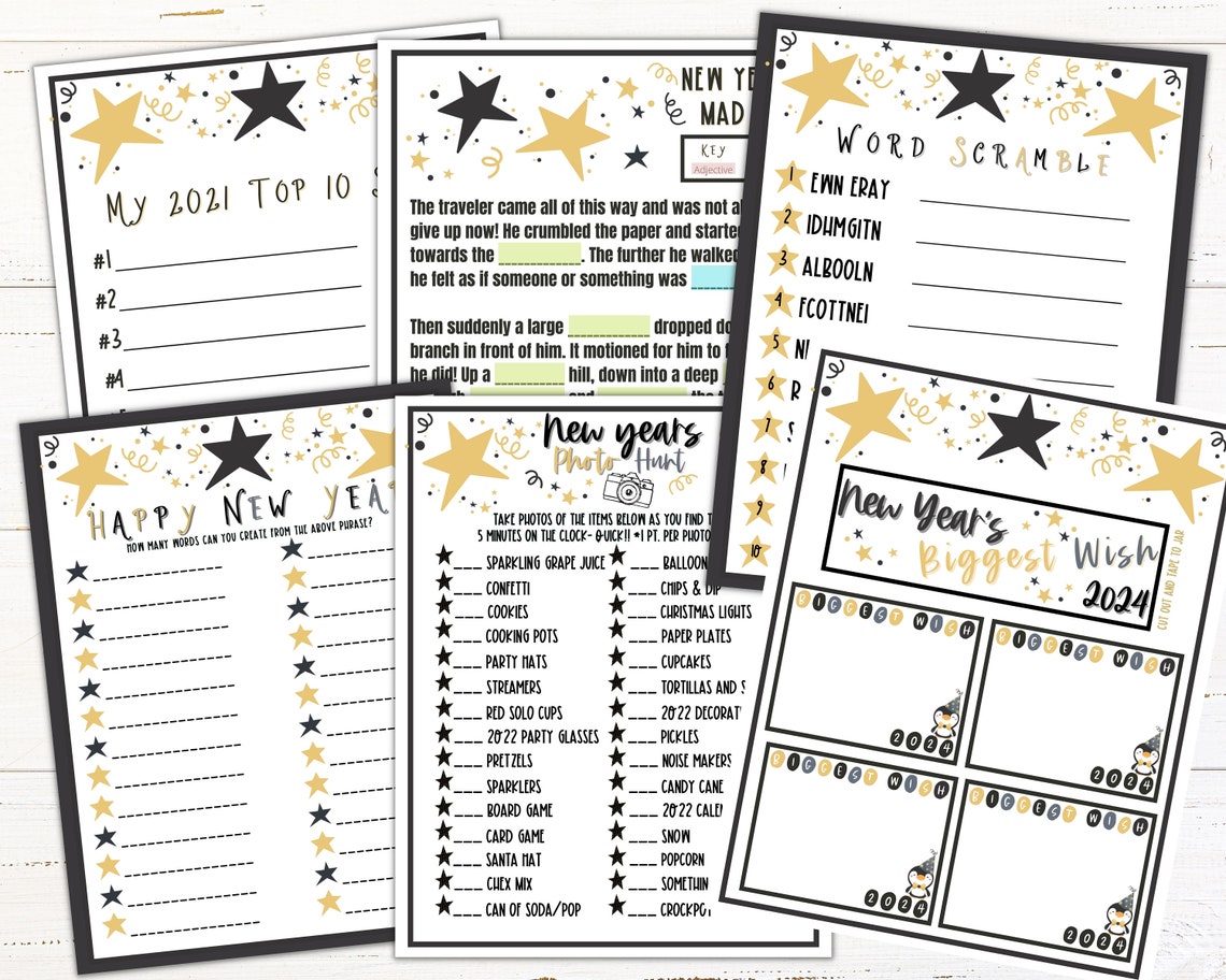 Kids New Year's Game NYE Kids Game New Year Kid Games New Years ...