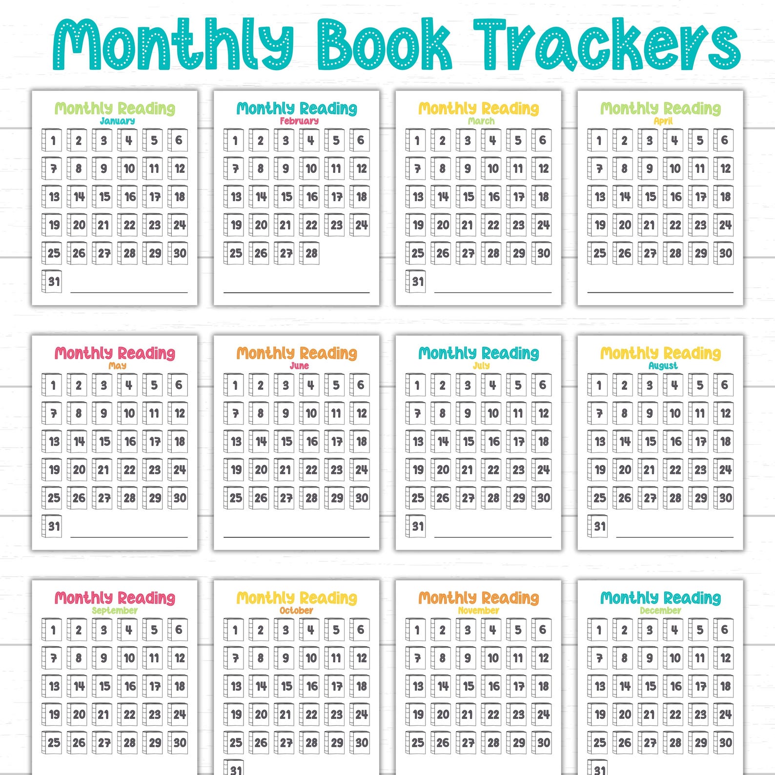 Reading Log, Kids Reading Log Set, Fun Kids Reading Trackers, 38 ...