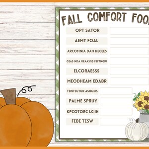 Fall Word Scramble Pack, Printable Word Scrambles, Fall Printable ...