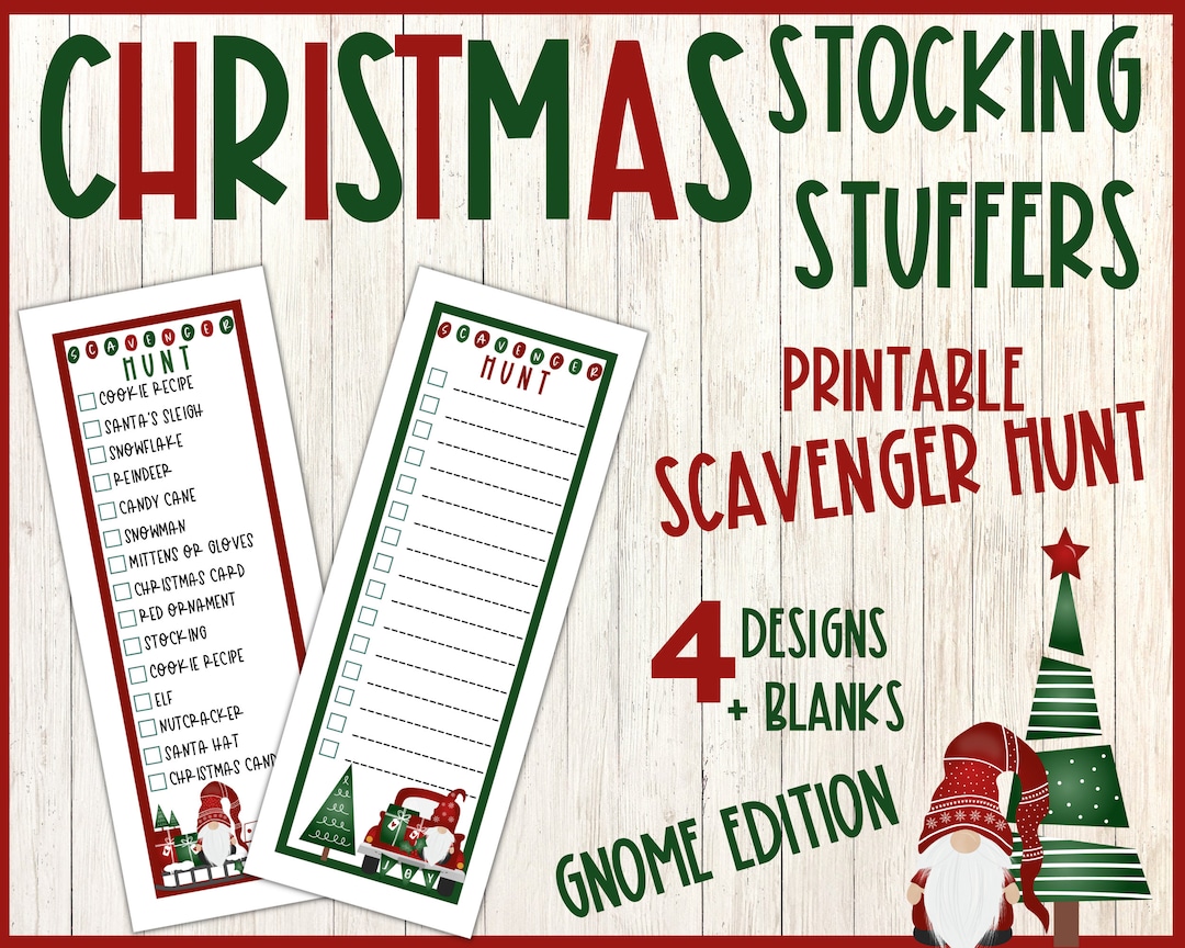 Christmas Stocking Stuffer Game Printable Scavenger Hunt Kid Holiday ...