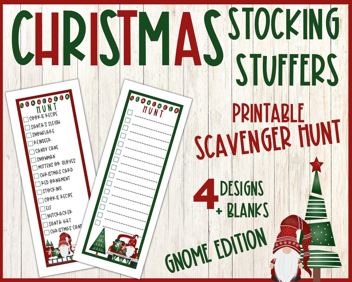 Christmas Stocking Stuffer Game Printable Scavenger Hunt Kid Holiday ...