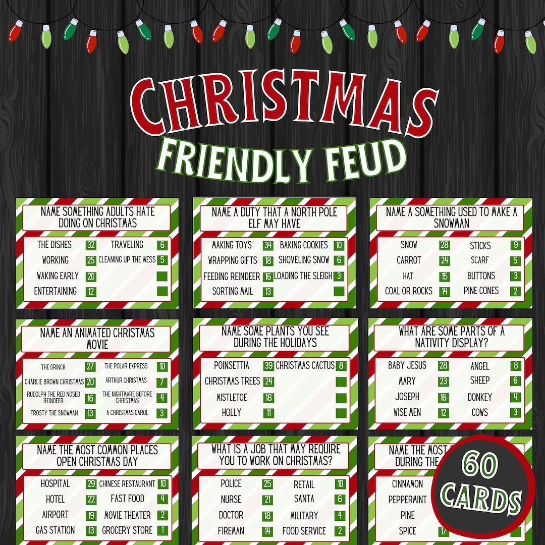 Christmas Friendly Feud | Christmas Family Feud | Printable Christmas ...