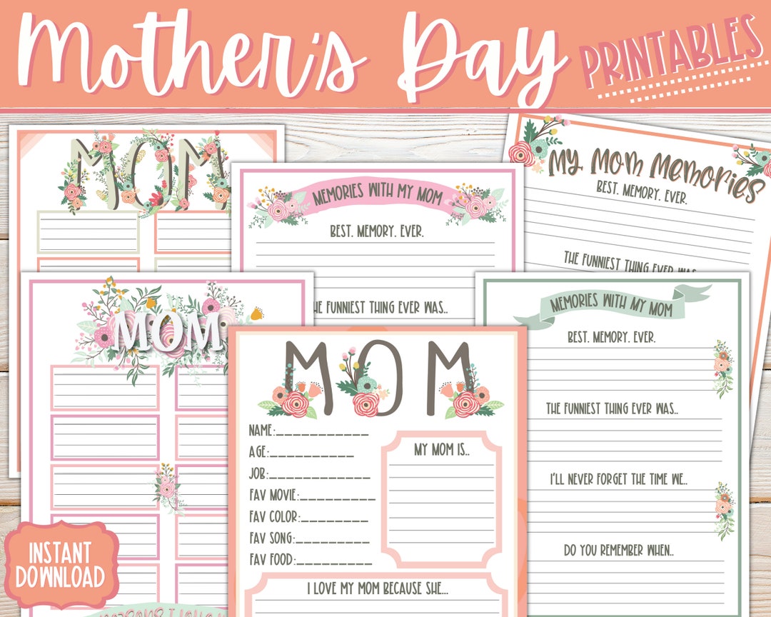 Mother's Day Activity | Printable Mother's Day Gift | All About Mom ...