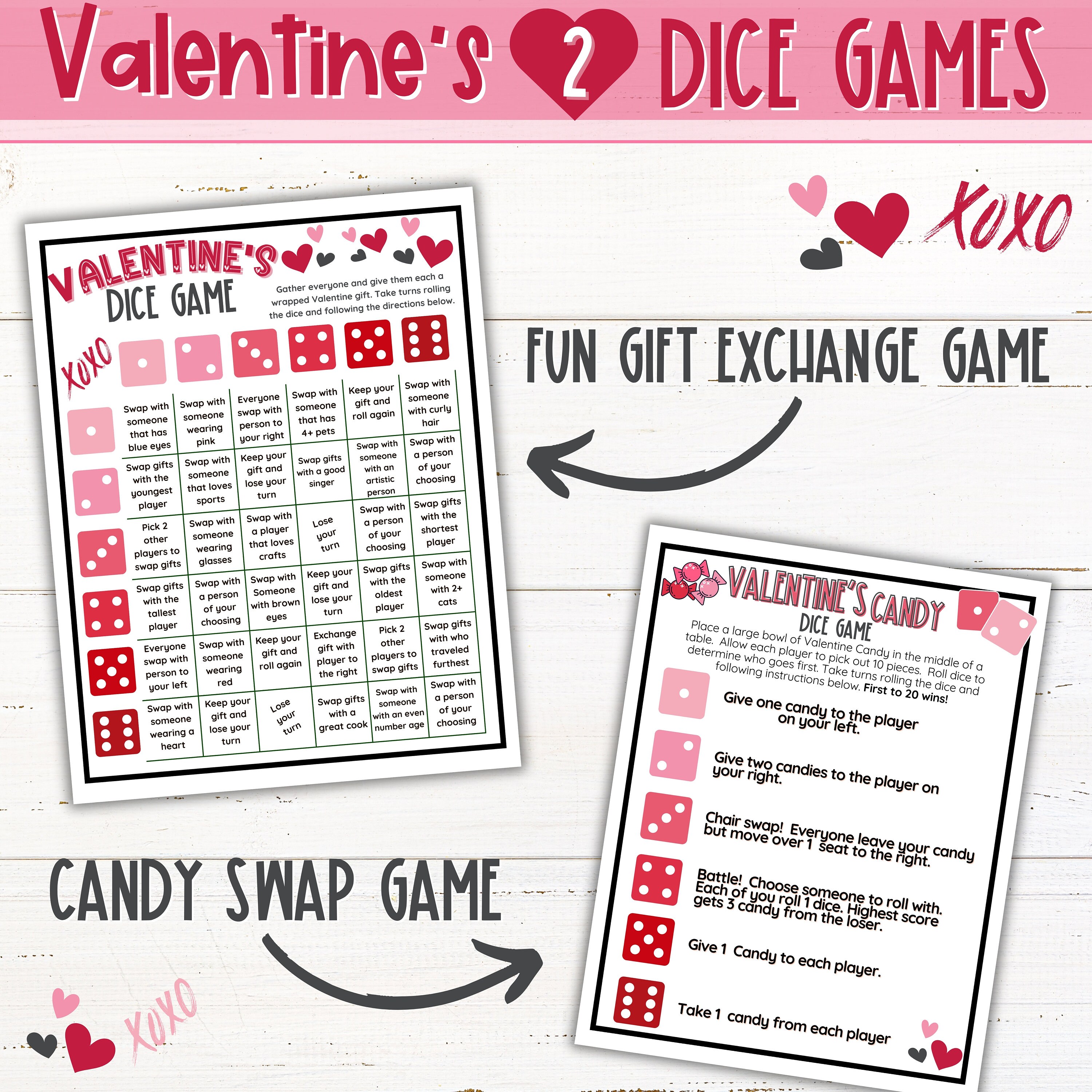 Valentines Dice Game | Valentine's Day Dice Activity | Two Printable ...