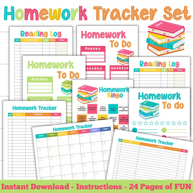 Kids Homework Planner Book - Etsy