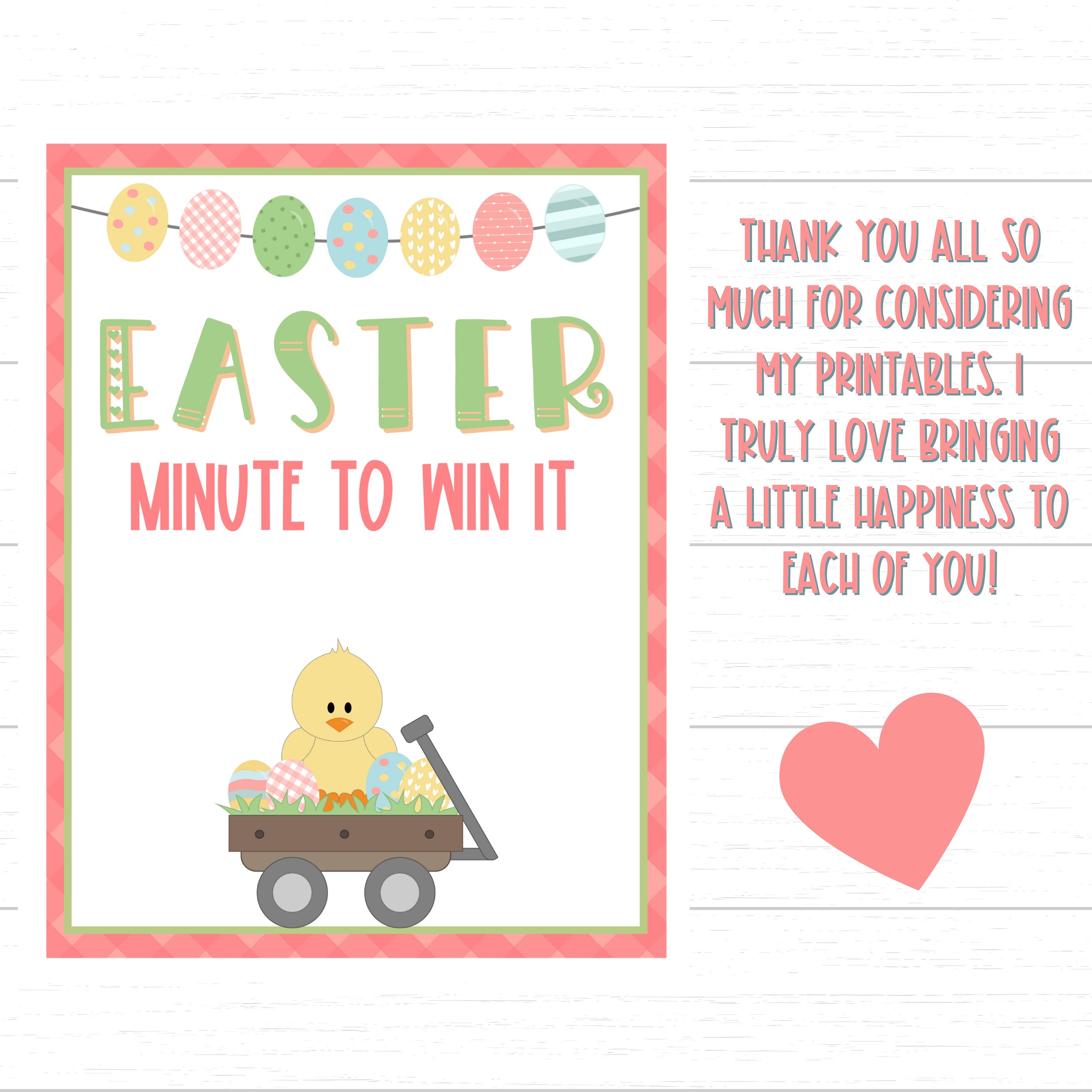 Easter Printable Game Easter Minute to Win It Kids Easter Activities ...