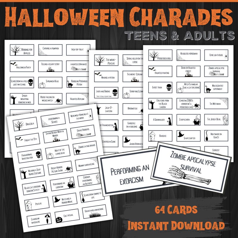 Printable Charades Adult - Etsy