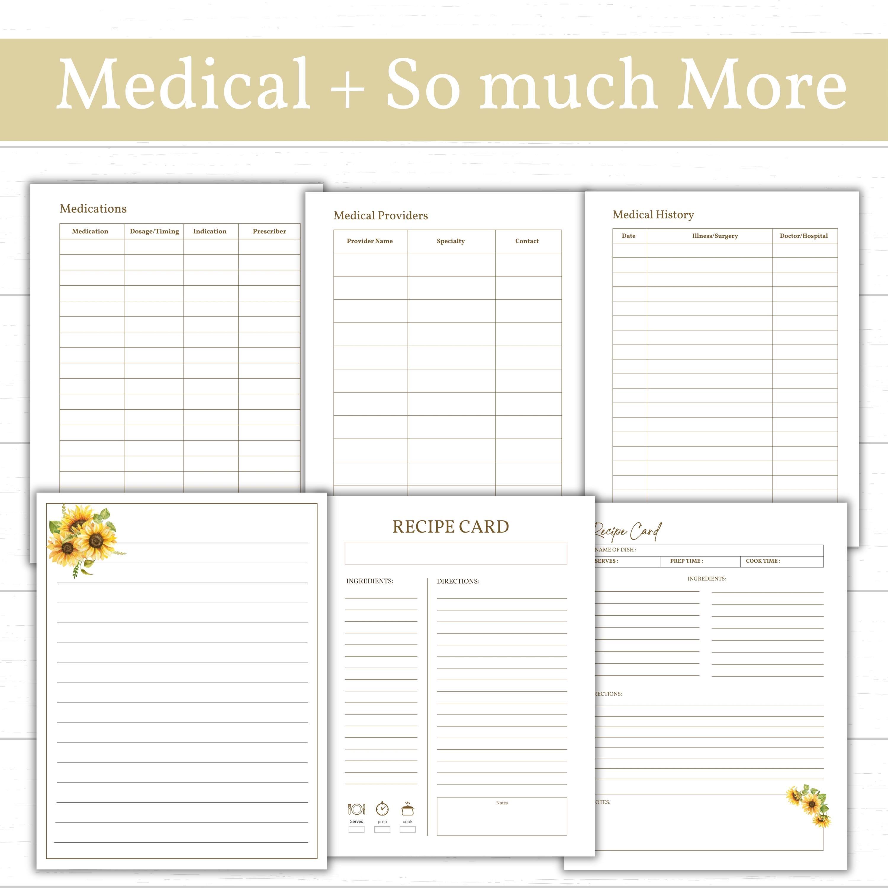 End of Life Planner, Emergency Binder, Printable Estate Planner With 77 ...