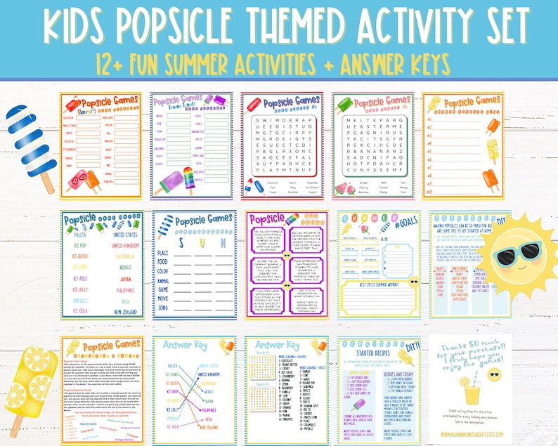 Kids Summer Activity Set | Kids Summer Games | Kid's Summer | Summer ...