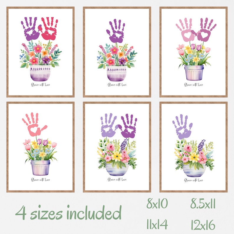 Mothers Day Handprint Printable | Mother's Day Handprint Floral Art ...