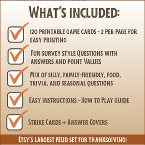 Thanksgiving Friendly Feud, Printable Thanksgiving Game, Fall Activity ...