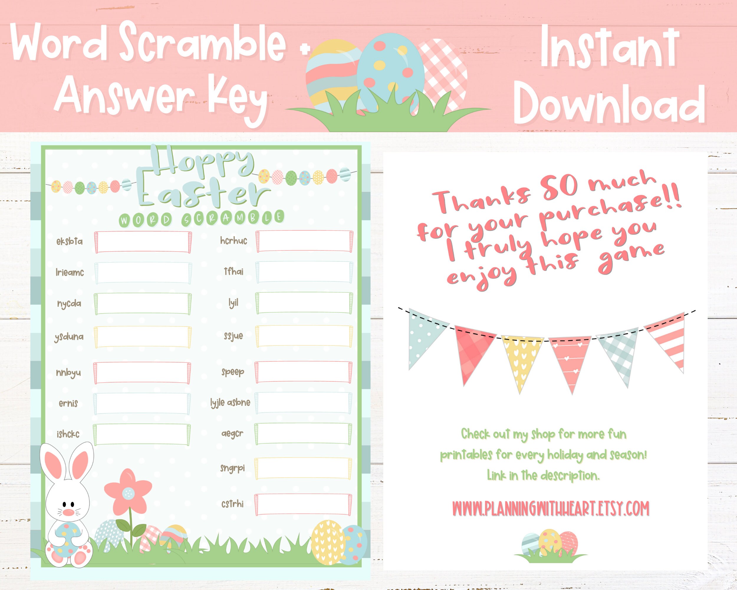 Easter Word Scramble | Easter Word Scramble for Kids | Easter Word Game ...