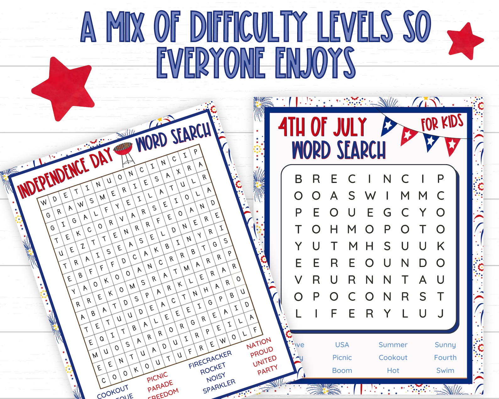 4th of July Word Games | Independence Day Word Game | 4th of July Party ...