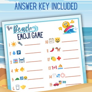 Beach Emoji Game Set | Printable Summer Emoji Game | Kids | Teens ...