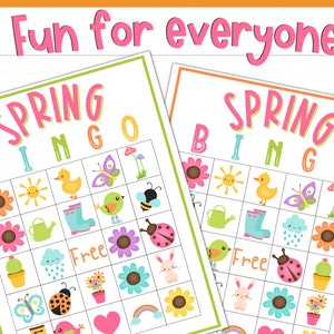 Spring Bingo | Printable Bingo for Kids| Kids Spring Activities ...