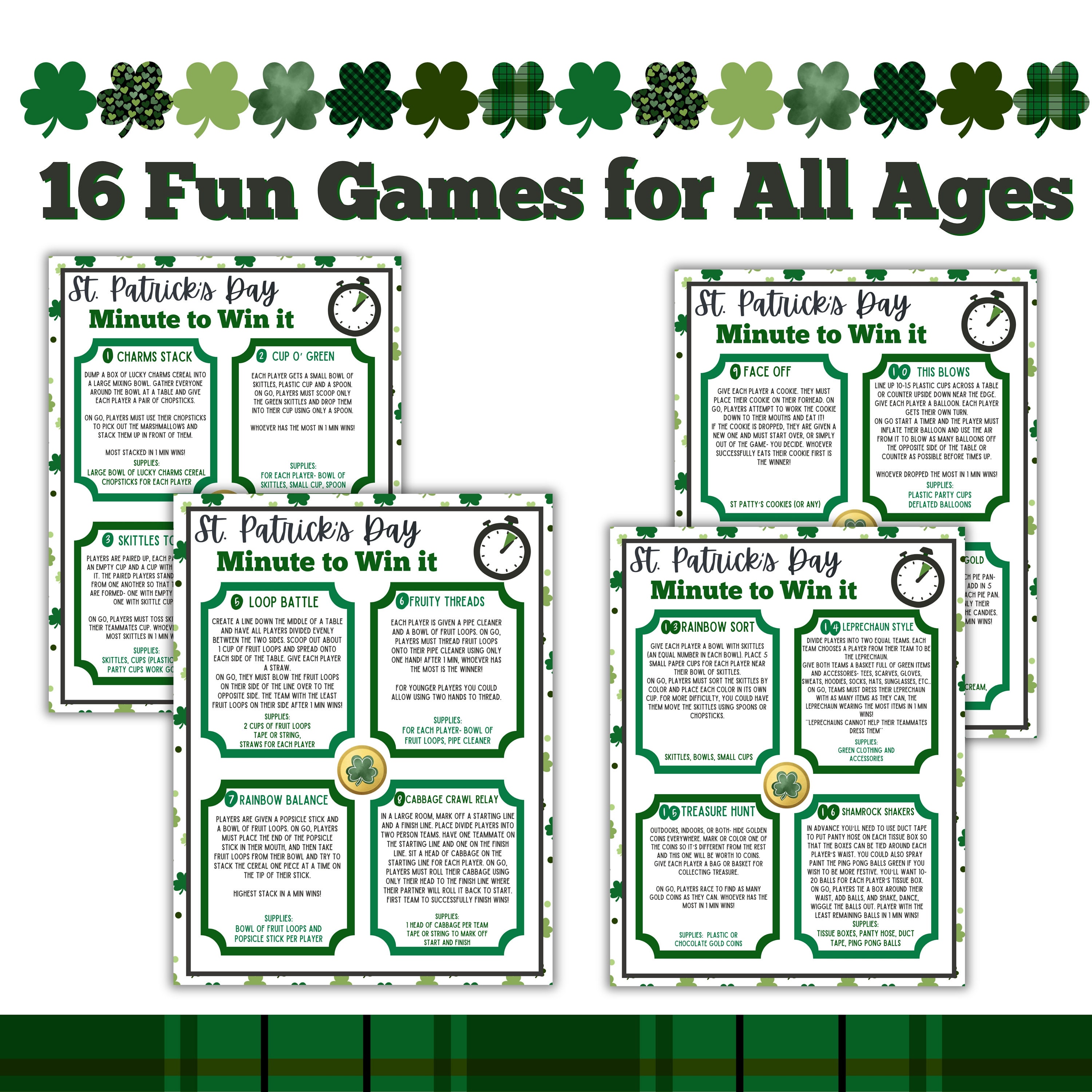 St Patrick's Day Minute to Win It | St Patrick's Day Game | Printable ...