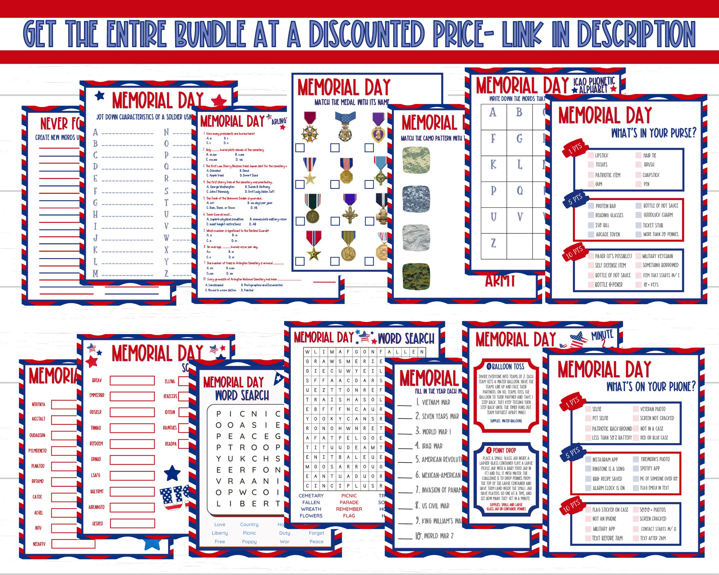 Memorial Day Word Search | Printable Memorial Day Game | Party Games ...