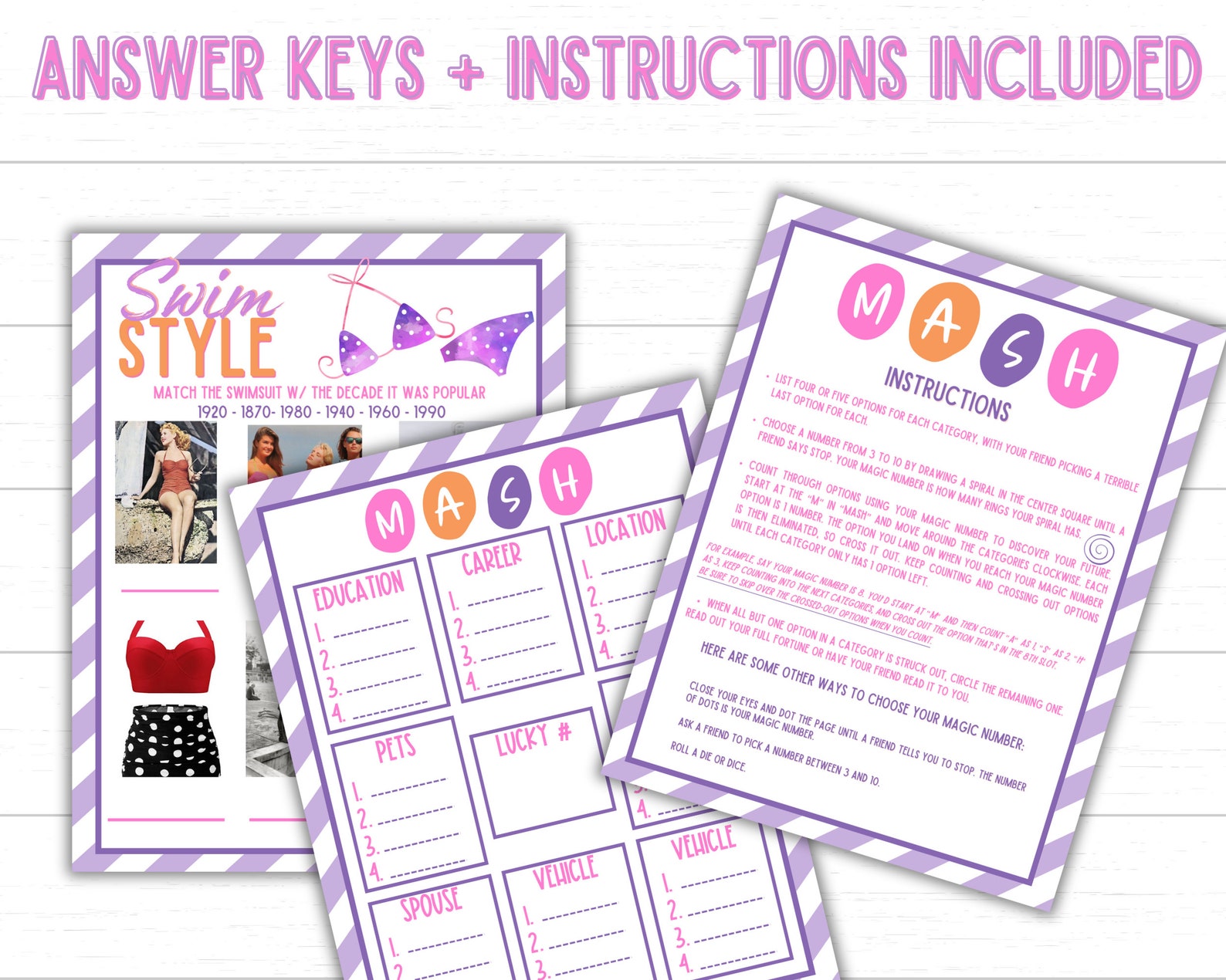 Sleepover Game Bundle | Slumber Party Activity | Pajama Party Games ...