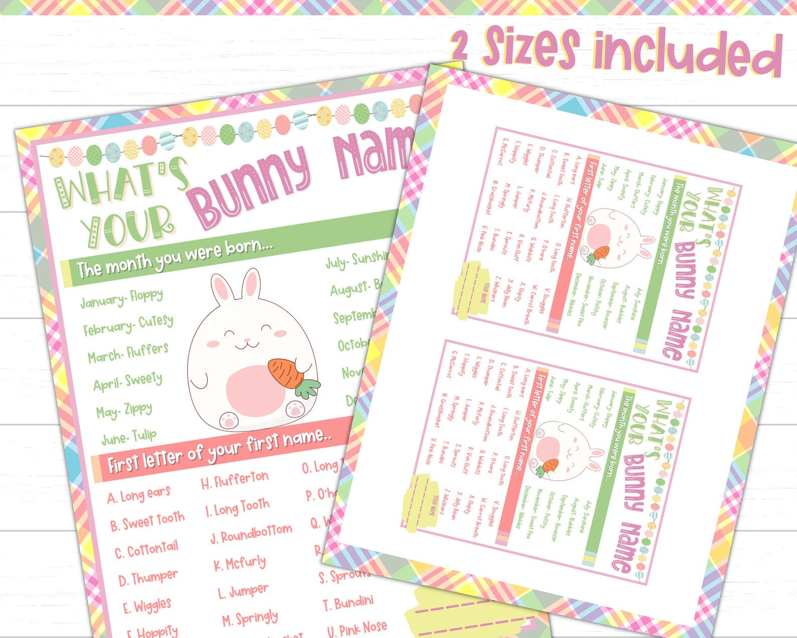 What's Your Bunny Name Printable Bunny Name Game Kids Easter Activities ...