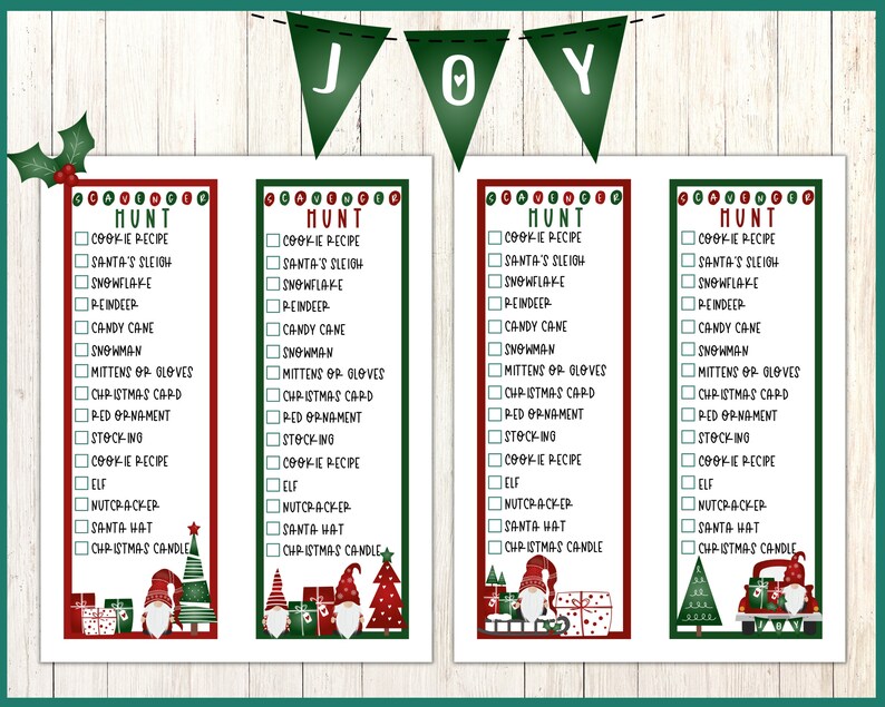 Christmas Stocking Stuffer Game Printable Scavenger Hunt Kid Holiday ...