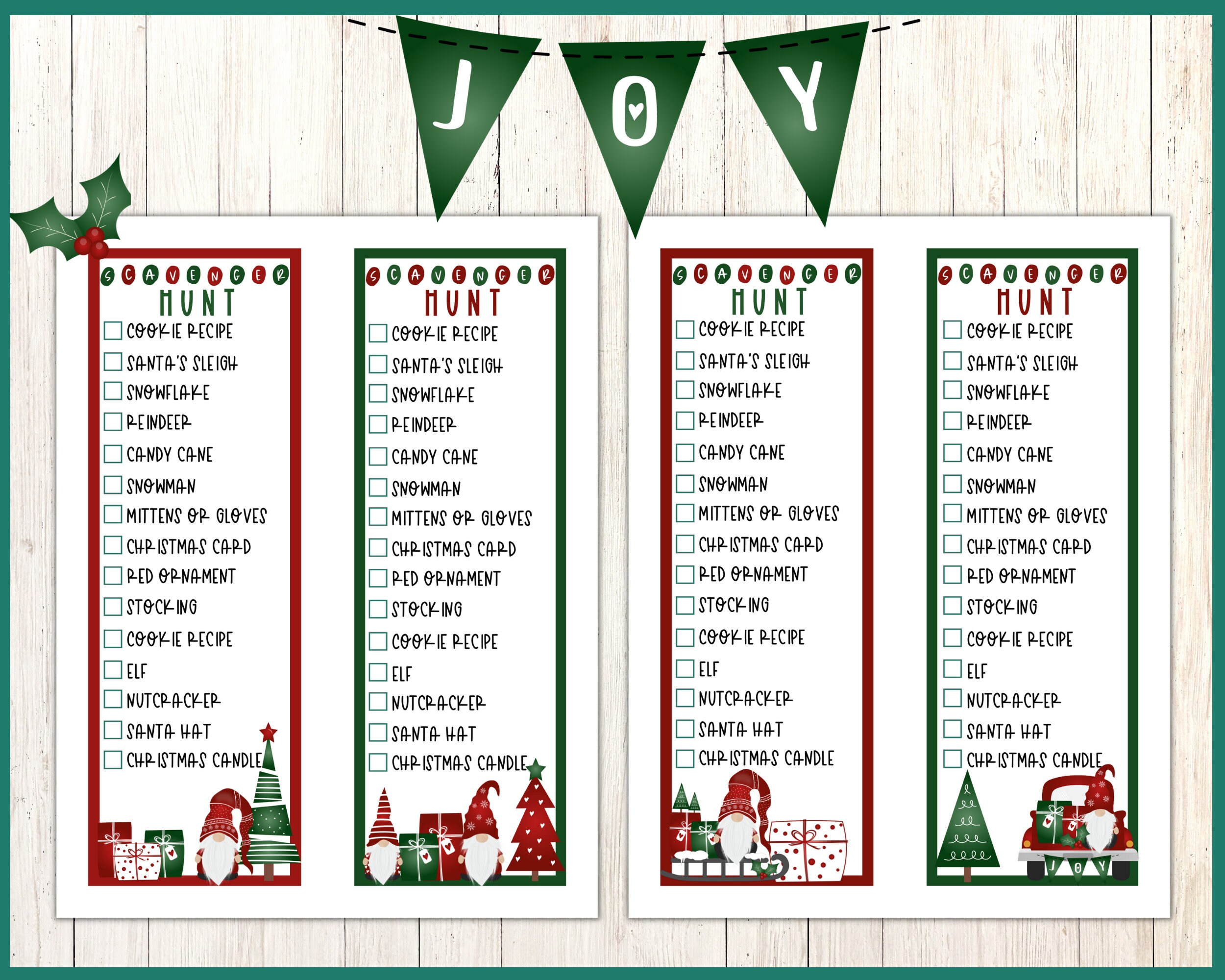 Christmas Stocking Stuffer Game Printable Scavenger Hunt Kid Holiday ...