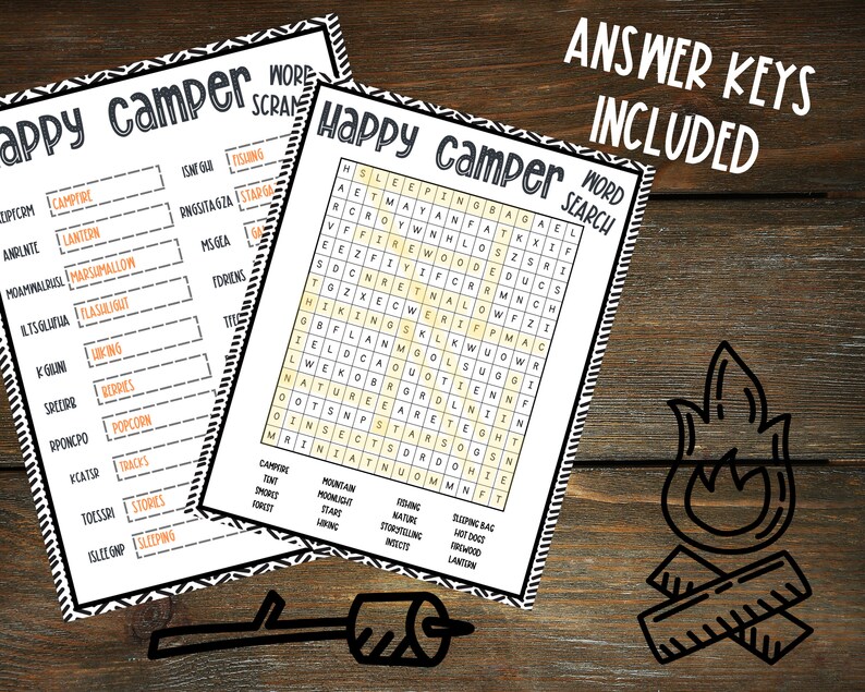 Camp Games, Camp Activities, Printable Camping Games, Campfire Games ...