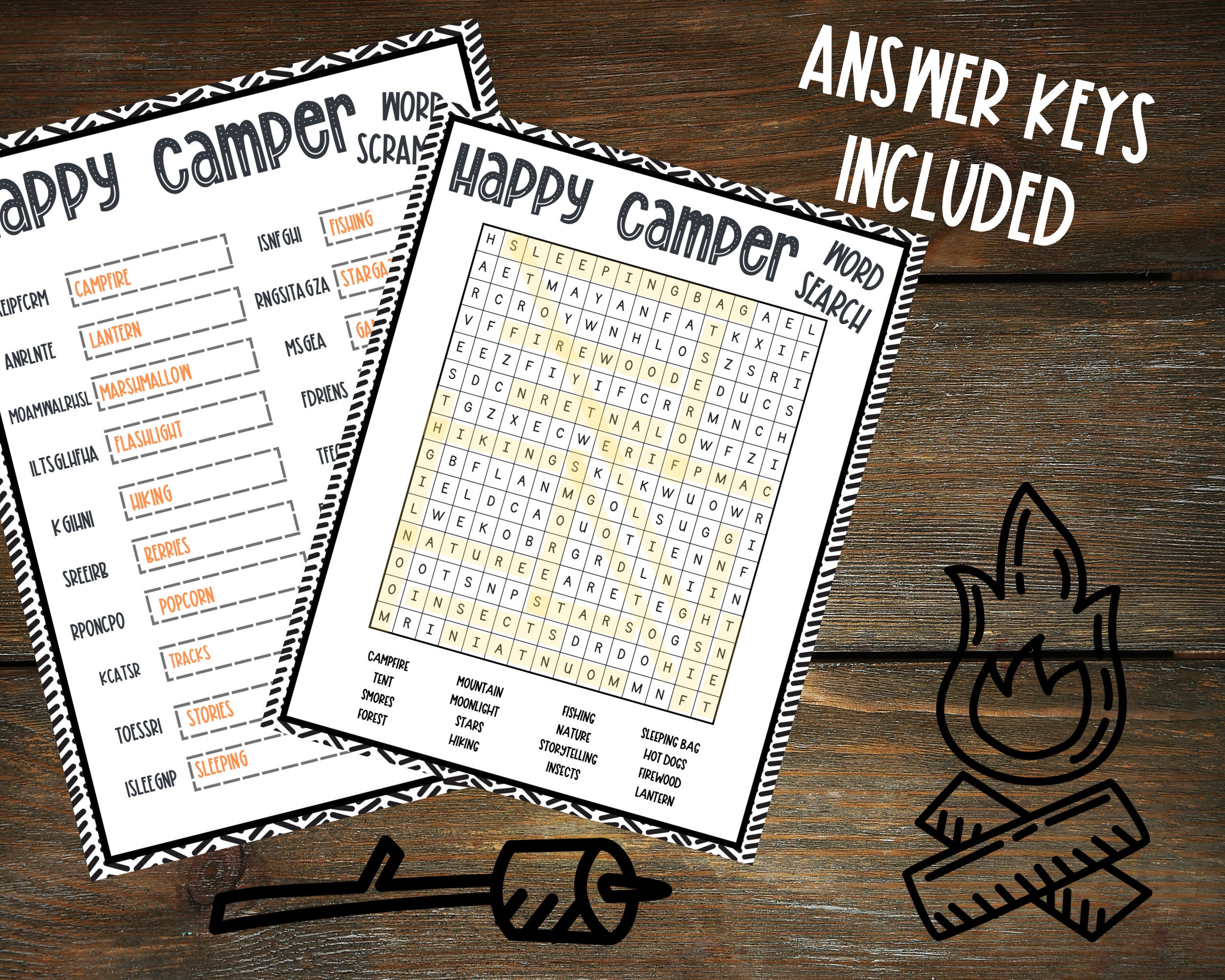 Camp Games, Camp Activities, Printable Camping Games, Campfire Games ...