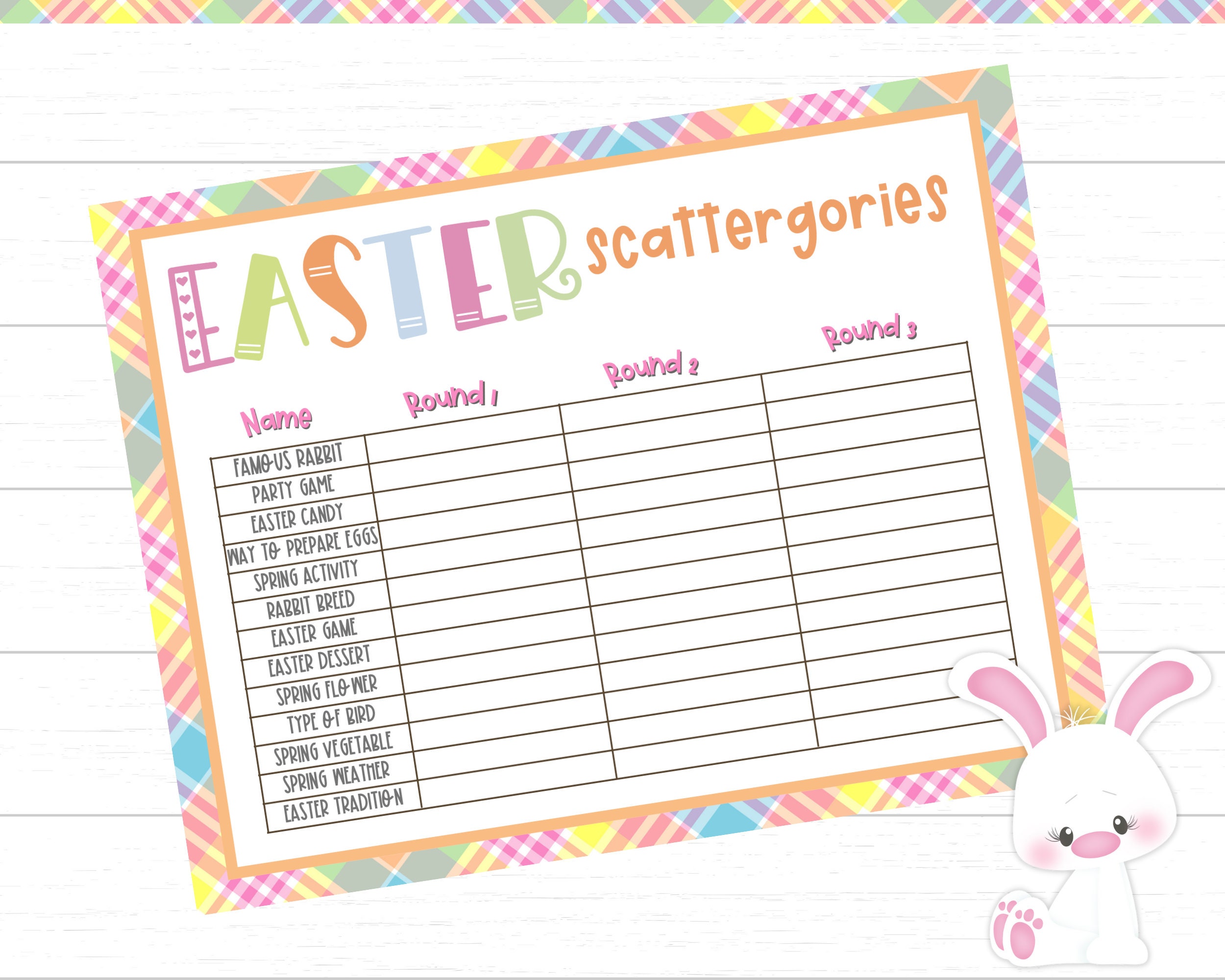 Easter Scattergories Printable Game Easter Scattergories Kids Easter ...