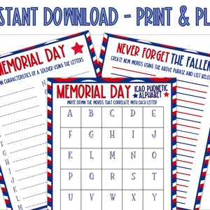 Memorial Day Games | Printable Memorial Day Games | Party Games ...