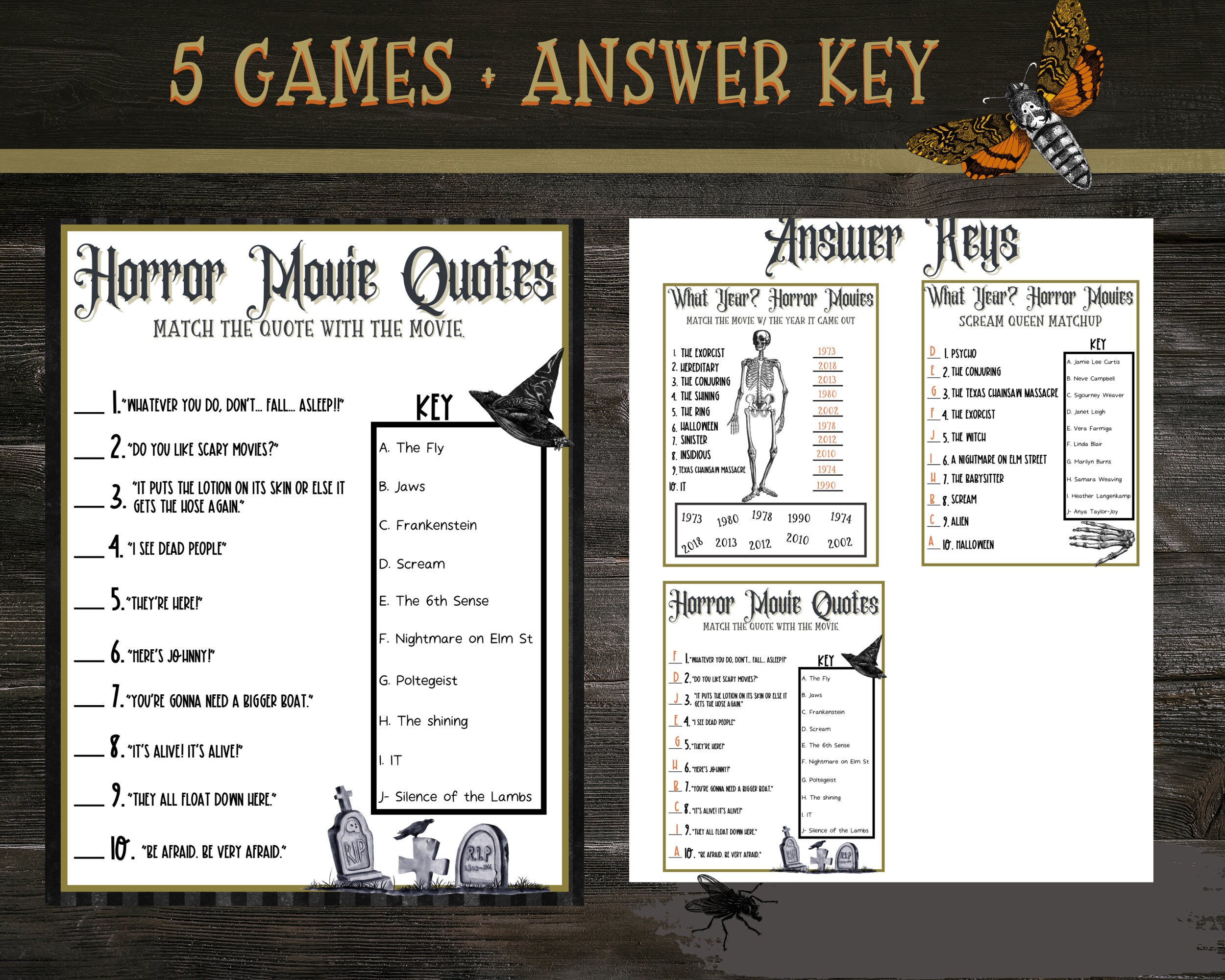 Halloween Trivia Games, Halloween Party Games, Halloween Printable Game ...