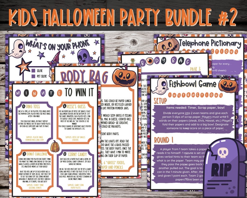 Kids Halloween Party Game, Halloween Party Games, Halloween Game Bundle ...