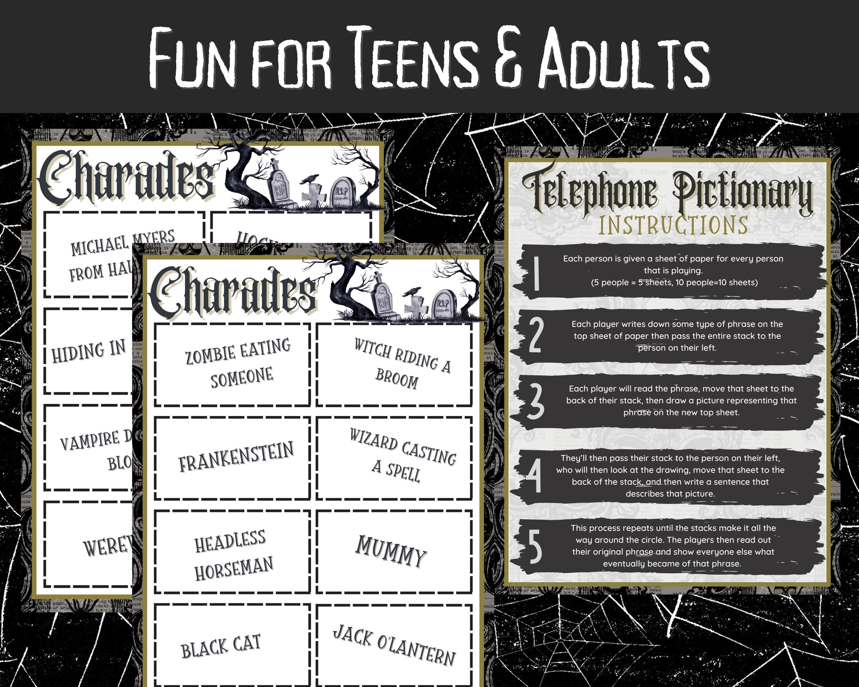 Halloween Party Games, Printable Games for Halloween, Teens and Adults ...