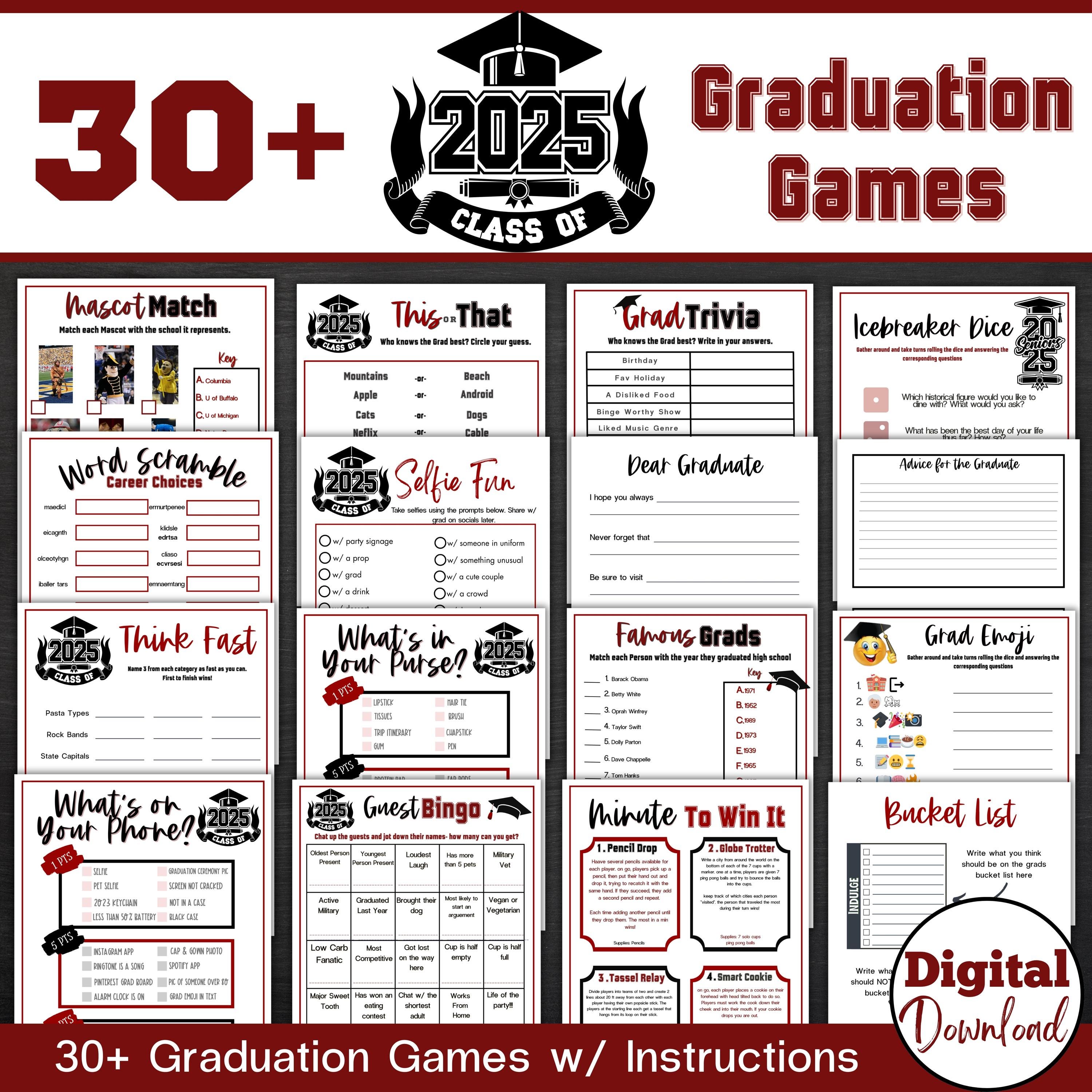 2025 Graduation Games | Graduation Games | Graduation Party Games ...