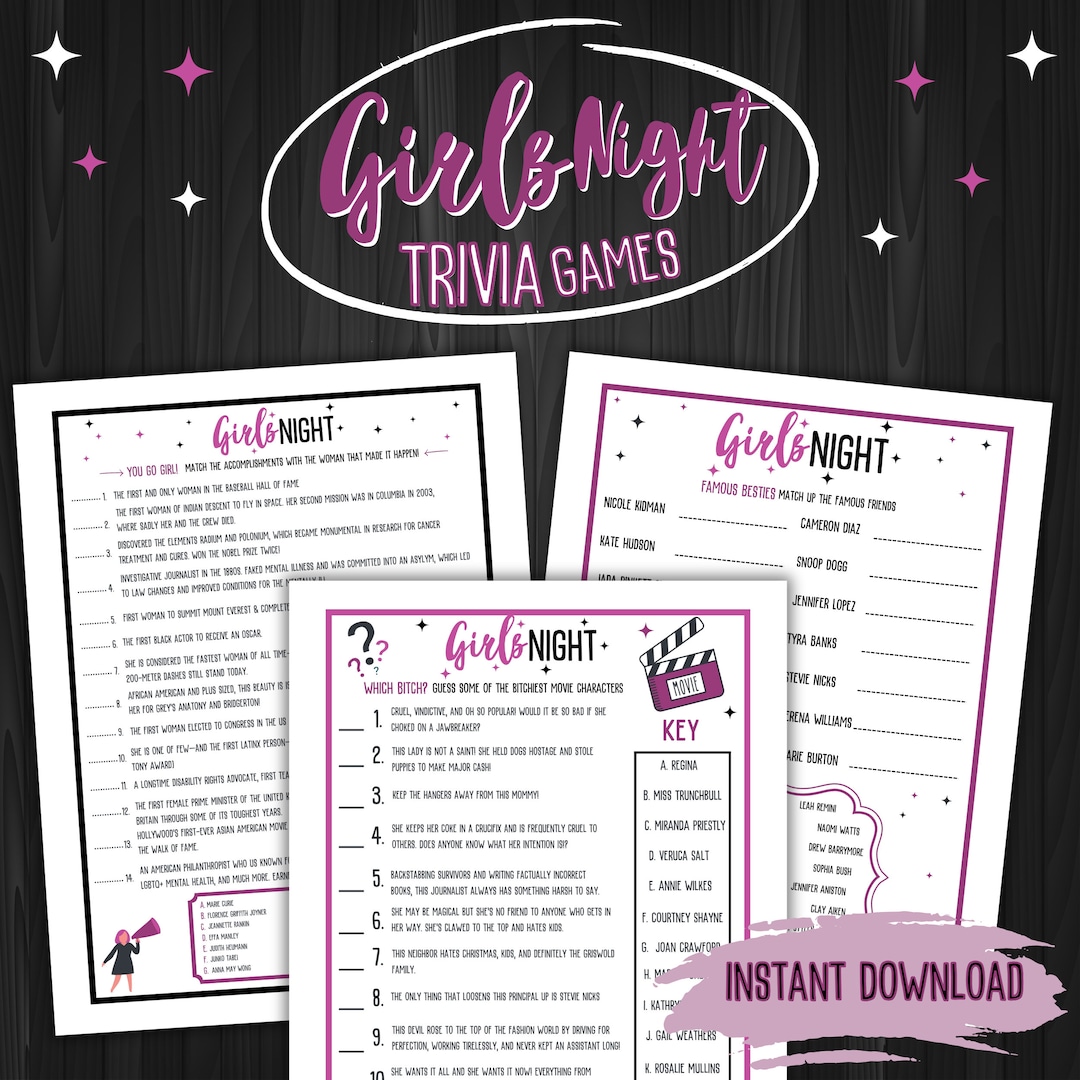 Girls Night Trivia Games | Ladies Night Game | Girls Night Out | Adult ...