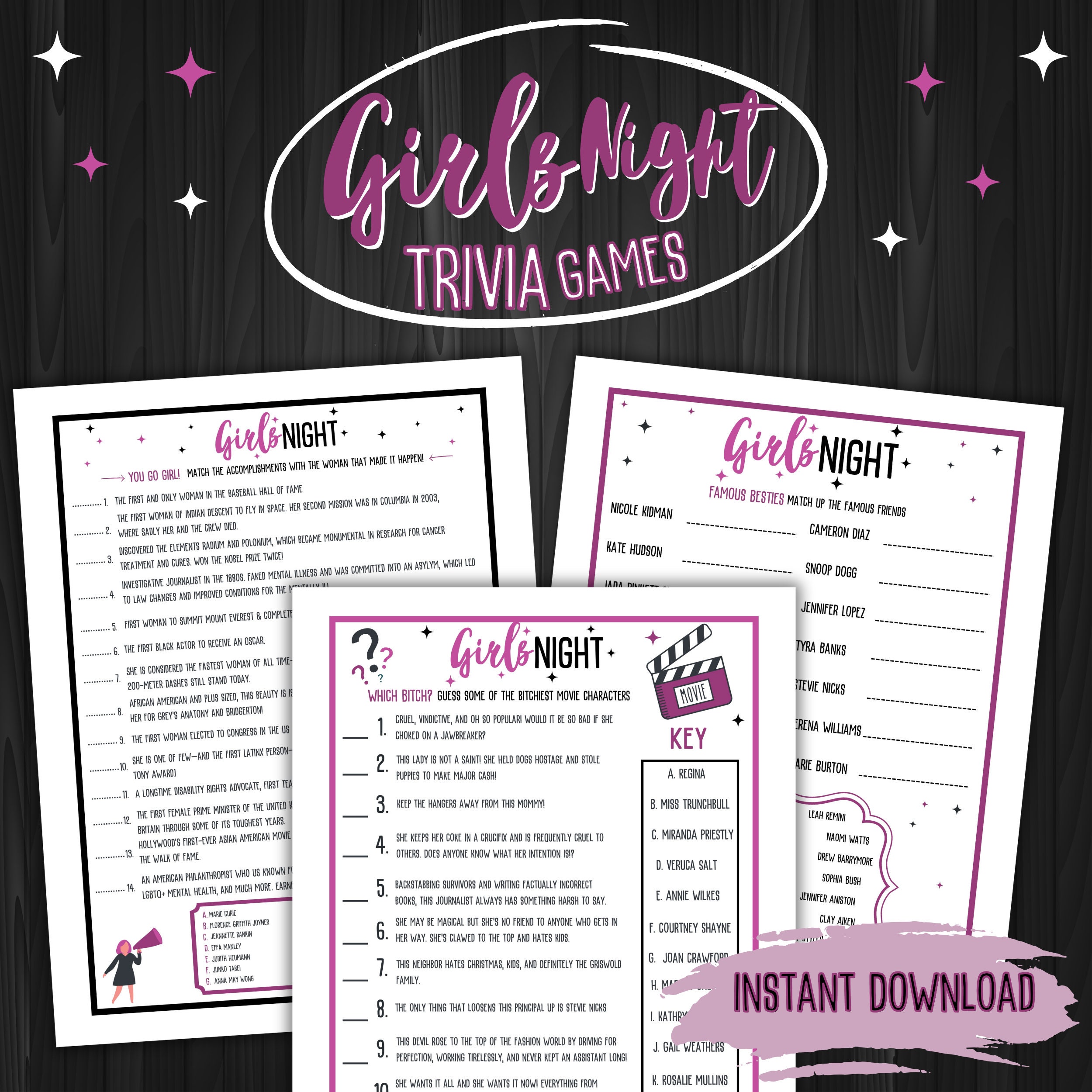 Girls Night Trivia Games | Ladies Night Game | Girls Night Out | Adult ...