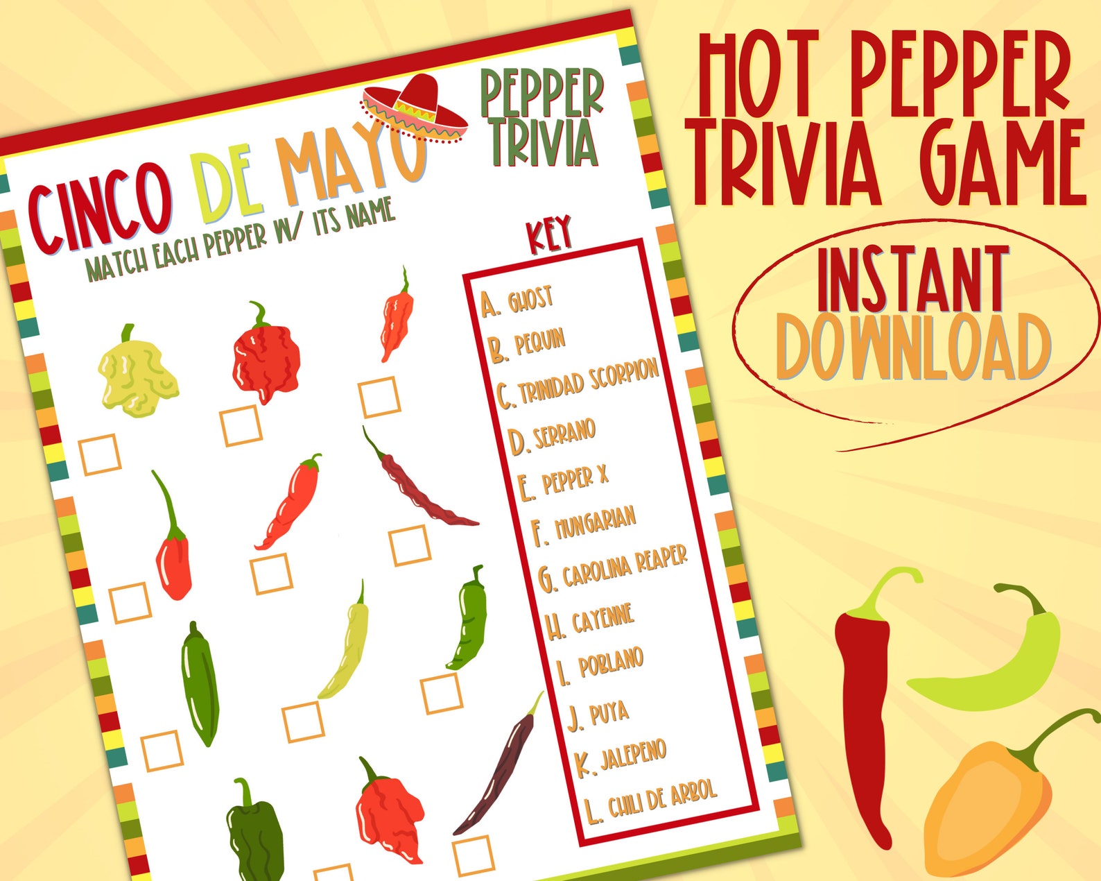 Cinco De Mayo Trivia | Cinco De Mayo Party Games | Hot Pepper Trivia ...
